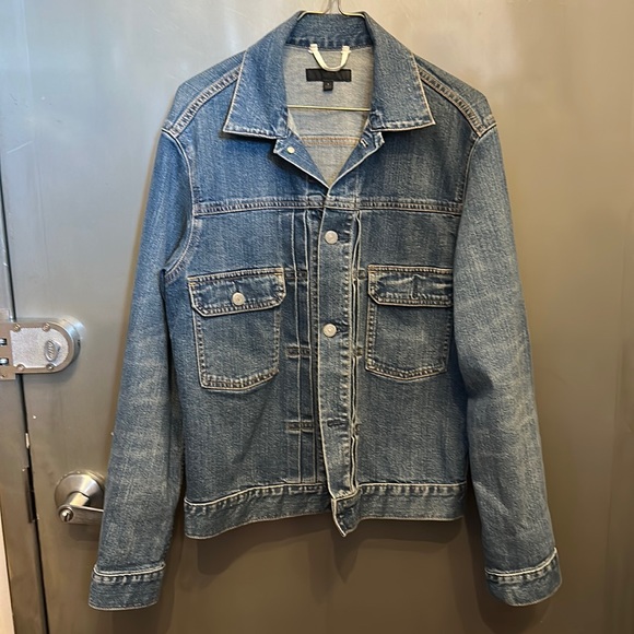 Uniqlo | Jackets & Coats | Uniqlo Button Denim Jacket With Pleats S ...